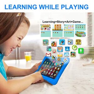 PRITOM 7 inch Kids Tablet, Quad Core Android 10, 32GB, WiFi, Bluetooth, Dual Camera, Educationl, Games,Parental Control, Kids Software Pre-Installed with Kids-Tablet Case (Dark Blue)