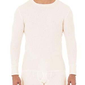 Fruit of the Loom Men's Classic Midweight Waffle Thermal Underwear Crew Top (1 & 2 Packs), Sandstone, X-Large