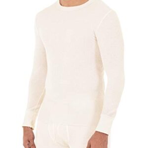 Fruit of the Loom Men's Classic Midweight Waffle Thermal Underwear Crew Top (1 & 2 Packs), Sandstone, X-Large