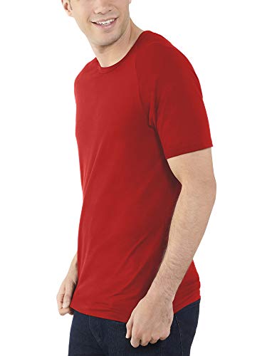 Fruit of the Loom Men's Everlight Modal Raglan Crew T-Shirt, True Red, Large