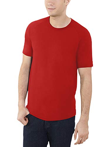 Fruit of the Loom Men's Everlight Modal Raglan Crew T-Shirt, True Red, Large