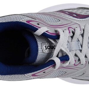 Saucony Women's VERSAFOAM Cohesion 12 Grey/Navy/Purple Road Running Shoe 8 Medium US