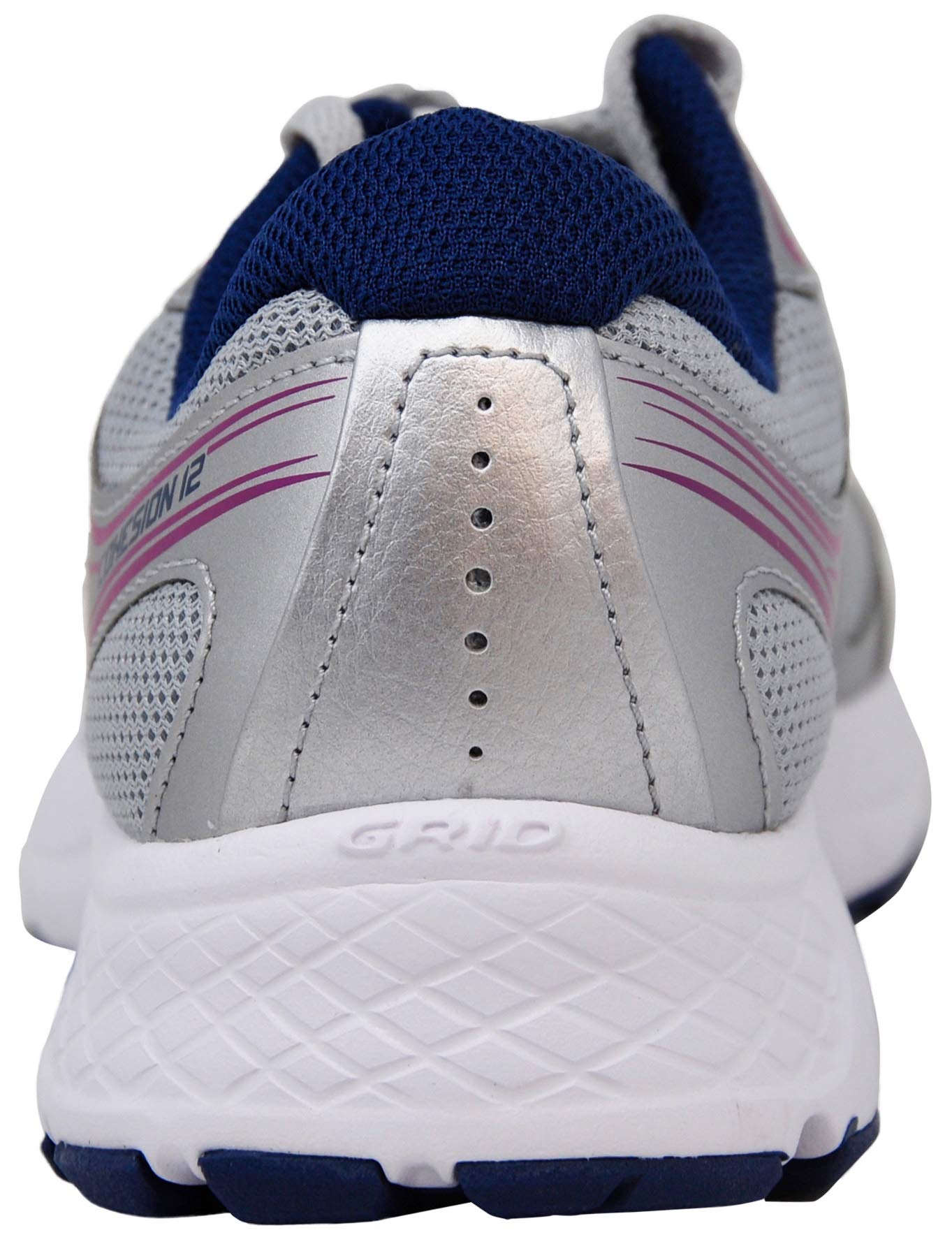 Saucony Women's VERSAFOAM Cohesion 12 Grey/Navy/Purple Road Running Shoe 8 Medium US