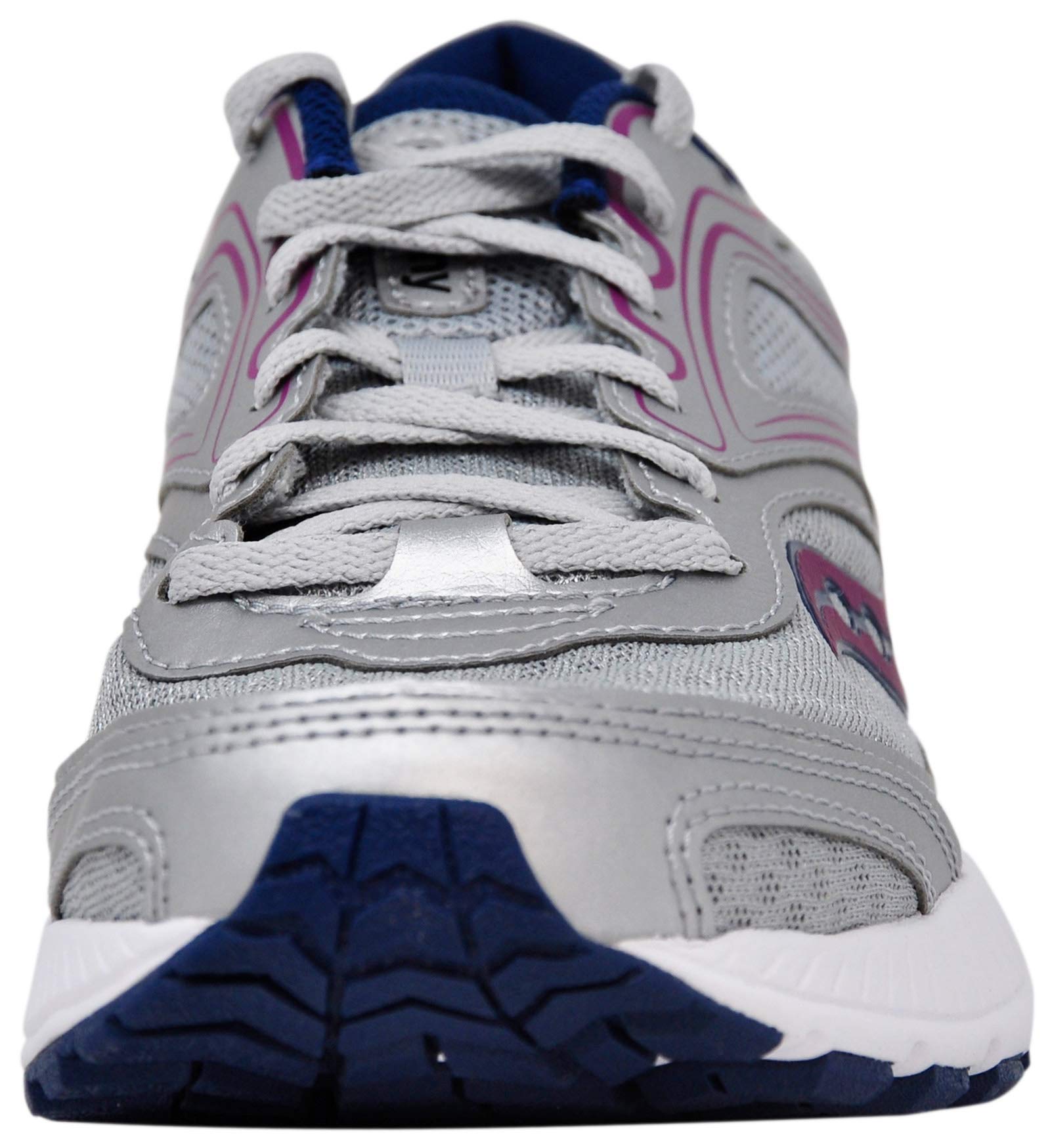 Saucony Women's VERSAFOAM Cohesion 12 Grey/Navy/Purple Road Running Shoe 8 Medium US