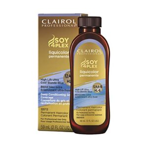 clairol professional permanent liquicolor for blonde hair color, 12aa high lift coolest blonde, 2 oz