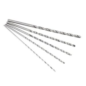 Long Twist Drill, 5Pcs 2-5mm Straight Shank Twist Drill Bit Tool Extra Long Drill Bits Set High Speed Steel Stainless Steel Straight Shank Tool Installer Drill Bit for Drilling Wood