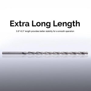 Long Twist Drill, 5Pcs 2-5mm Straight Shank Twist Drill Bit Tool Extra Long Drill Bits Set High Speed Steel Stainless Steel Straight Shank Tool Installer Drill Bit for Drilling Wood