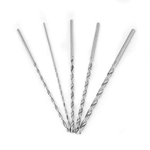 Long Twist Drill, 5Pcs 2-5mm Straight Shank Twist Drill Bit Tool Extra Long Drill Bits Set High Speed Steel Stainless Steel Straight Shank Tool Installer Drill Bit for Drilling Wood