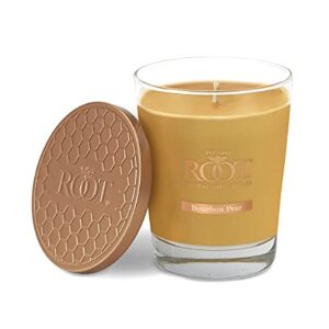 root candles 8870380 honeycomb veriglass scented beeswax blend candle, large, bourbon pear