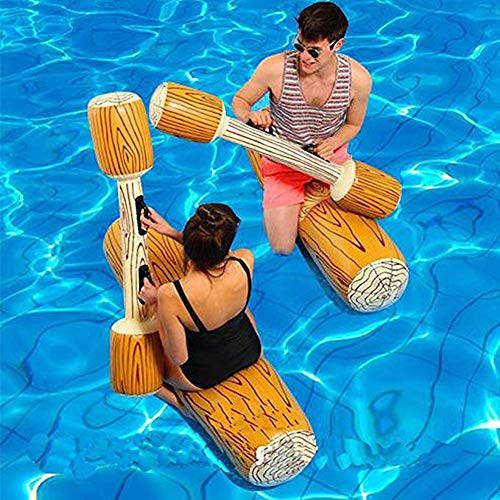 RITONS 4 Pcs Set Inflatable Floating Row Toys, Adult Children Pool Party Water Sports Games Log Rafts to Float Toys