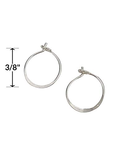 Teeny Tiny Thin Huggie Hammered Hoop Earrings, 9mm (Sterling Silver)