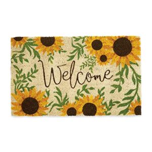 dii natural coir doormat outdoor welcome mat, 17x29, sunflower