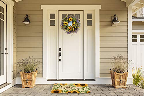 DII Natural Coir Doormat Outdoor Welcome Mat, 17x29, Sunflower