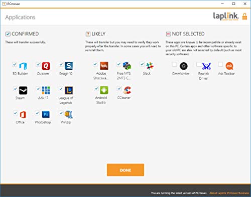 Laplink PCmover Business | Instant Download | PC to PC Migration Software | 5 Use | Automatic Deployment of New PCs