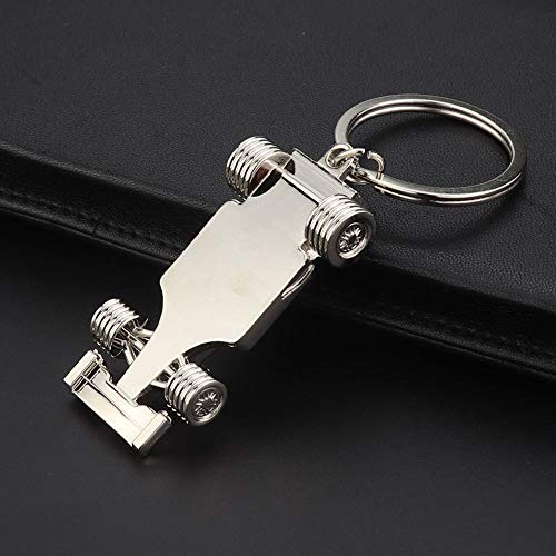 ADKEYFOD 3D F1 Race Car KeyChain | Driver Keyfob gift for father husband boyfriends, Metallic, Medium