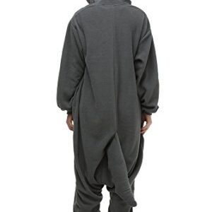 YAMENG Gray Wolf Onesie Adult For Women Men Animal Pajamas Cosplay Sleepwear Costume Cartoon Outfit（Large）