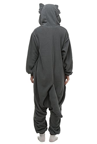 YAMENG Gray Wolf Onesie Adult For Women Men Animal Pajamas Cosplay Sleepwear Costume Cartoon Outfit（Large）