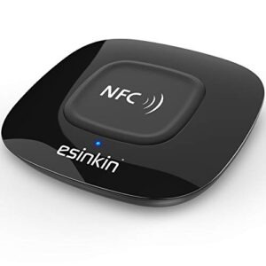 esinkin bluetooth receiver wireless, nfc-enabled audio adapter 4.0 for hd home stereo music streaming sound system for 3.5mm (aux and rca)