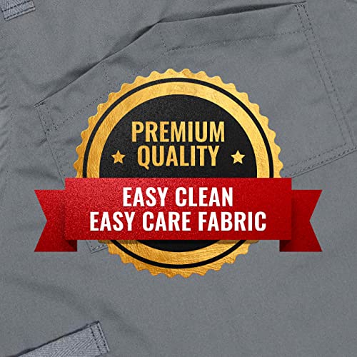 Under NY Sky Chef Apron – Professional Gray Twill – Cotton Straps - Smart Pockets - Adjustable for Men and Women – Pro Chef, Cook, Kitchen, Baker, Barista, Bartender, Server Aprons