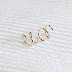 Double Hoop Twist Earrings - Single earring or a Pair of earrings • 8 mm Two Piercing Earring • Tiny Huggie Hoops • Minimal Spiral Earring • Double Cartilage or Helix Piercing