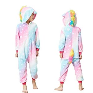 hqfurs kids unisex unicorn costume animal onesie pajamas halloween christmas gifts 10t