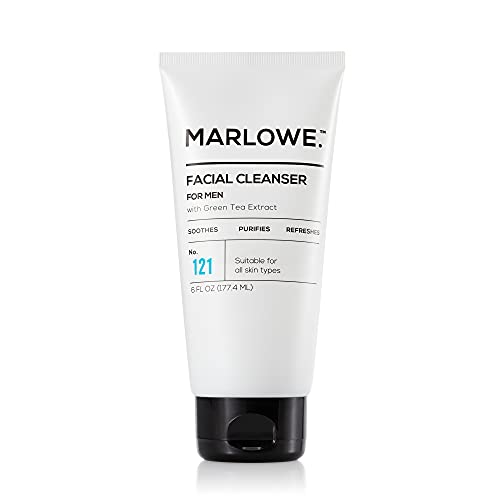 MARLOWE. No. 121 Facial Cleanser for Men 6oz | Daily Face Wash with Natural Extracts & Antioxidants | Soothes, Purifies, Refreshes | Thick Lather, No More Dry