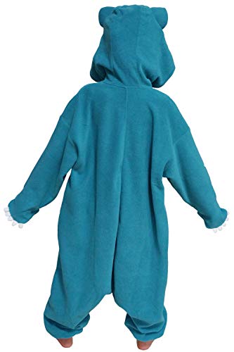 SAZAC Kigurumi - Pokemon - Snorlax - Onesie Jumpsuit Halloween Costume - Kids Size (5-9 Year Old) Blue