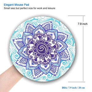 Mouse Pad, Round Mandala Mouse Mat, Non-Slip Rubber Base Mousepad with Stitched Edge, Waterproof Office Mouse Pad, Small Floral Mouse Mat (Mandala 3Pack)