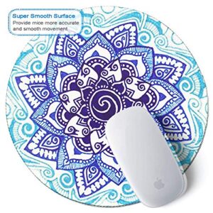 Mouse Pad, Round Mandala Mouse Mat, Non-Slip Rubber Base Mousepad with Stitched Edge, Waterproof Office Mouse Pad, Small Floral Mouse Mat (Mandala 3Pack)