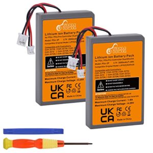 pickle power 2 pack 2000mah ps4 ps4pro battery replacement for sony playstation 4 dualshock 4 v1 v2 controller cuh-zct2 cuh-zct2e cuh-zct1e cuh-zct1u