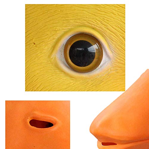 PartyHop - Yellow Duck Mask - Halloween Latex Animal Full Head Mask