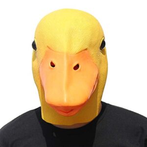 PartyHop - Yellow Duck Mask - Halloween Latex Animal Full Head Mask