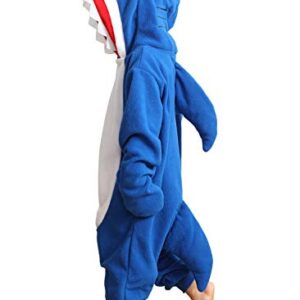 OGU' DEAL Shark Onesie Sleepwear for Kids Animal Costume Halloween Hooded Jumpsuit with Pockets(Shark,85)