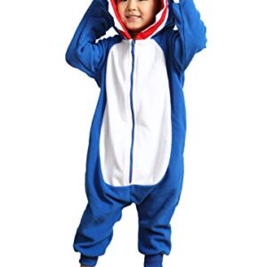 OGU' DEAL Shark Onesie Sleepwear for Kids Animal Costume Halloween Hooded Jumpsuit with Pockets(Shark,85)