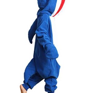 OGU' DEAL Shark Onesie Sleepwear for Kids Animal Costume Halloween Hooded Jumpsuit with Pockets(Shark,85)