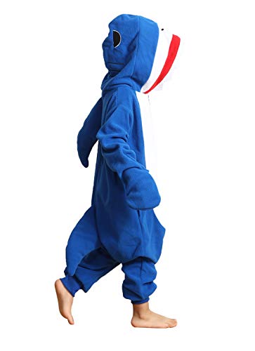 OGU' DEAL Shark Onesie Sleepwear for Kids Animal Costume Halloween Hooded Jumpsuit with Pockets(Shark,85)