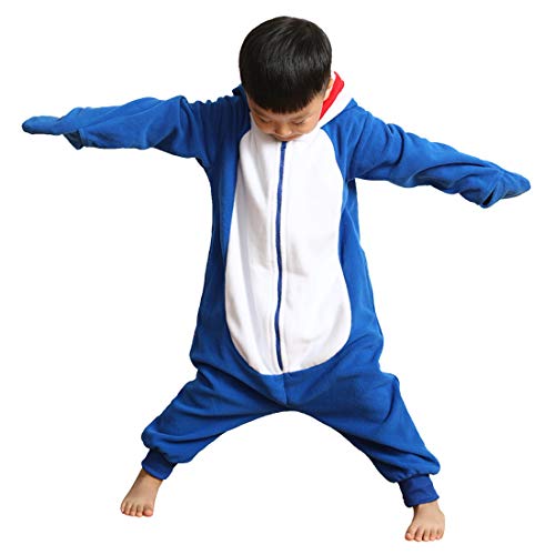 OGU' DEAL Shark Onesie Sleepwear for Kids Animal Costume Halloween Hooded Jumpsuit with Pockets(Shark,85)