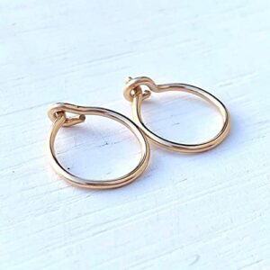 small 8mm gold hoop earrings for cartilage women, 14k yellow gold filled handmade tiny thin huggie hoops