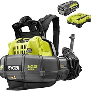 Ryobi RY40440 40 Volt 145 MPH 625 CFM Cordless Brushless Variable Speed Backpack Leaf Blower with Lithium-Ion Battery and Charge Kit