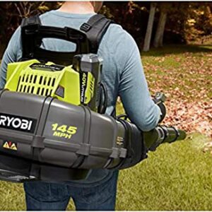 Ryobi RY40440 40 Volt 145 MPH 625 CFM Cordless Brushless Variable Speed Backpack Leaf Blower with Lithium-Ion Battery and Charge Kit