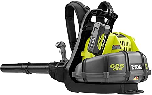 Ryobi RY40440 40 Volt 145 MPH 625 CFM Cordless Brushless Variable Speed Backpack Leaf Blower with Lithium-Ion Battery and Charge Kit