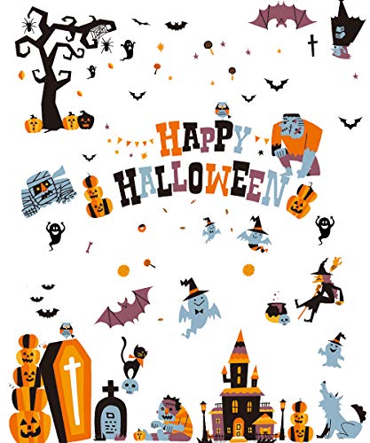 146 PCS Halloween Window Clings Decals for Window Glass Decorations Halloween Glass Decals for Party Decorations