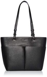 michael michael kors bedford medium top zip pocket tote black/black one size