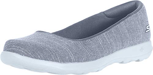 Skechers womens Go Walk Lite - 136001 Ballet Flat, Grey, 7.5 US