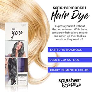 Semi-Permanent Silver Fox Hair Dye - Vibrant 2.36 Oz. Tubes Temporary Hair Color - Ammonia and Peroxide Free -Vegan and 100% Cruelty-Free Toner - Lasts for 7-15 Shampoos - by Splashes and Spills