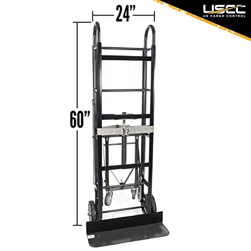 USCC Appliance Truck - Steel Hand Truck - Heavy Duty 1,000-1,200 Pound Capacity - Appliance Hand Dolly with Single Auto Recoil System - Heavy Duty Hand Truck - Appliance Dolly with Kickback Wheels