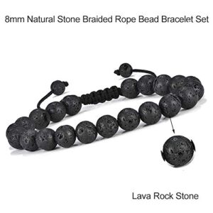 Gifts for Male Coworkers Mens,Womens Bracelet, Natural Black Lava Rock Stone Mens Anxiety Bracelets, Adjustable Aromatherapy Essential Oil Diffuser Healing Bracelet