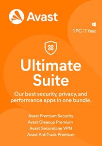 avast ultimate 2022 | antivirus+cleaner+vpn | 1 pc, 1 year [download]