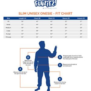 Slim Fit Adult Onesie - Animal Halloween Costume - Plush Fruit One Piece Cosplay Suit for Women and Men by FUNZIEZ!