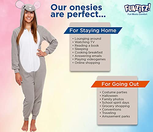 Slim Fit Adult Onesie - Animal Halloween Costume - Plush Fruit One Piece Cosplay Suit for Women and Men by FUNZIEZ!